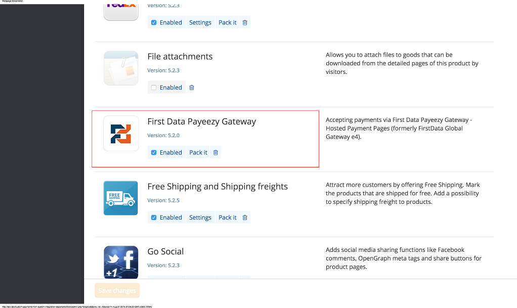 First Data Payeezy Gateway (not supported)